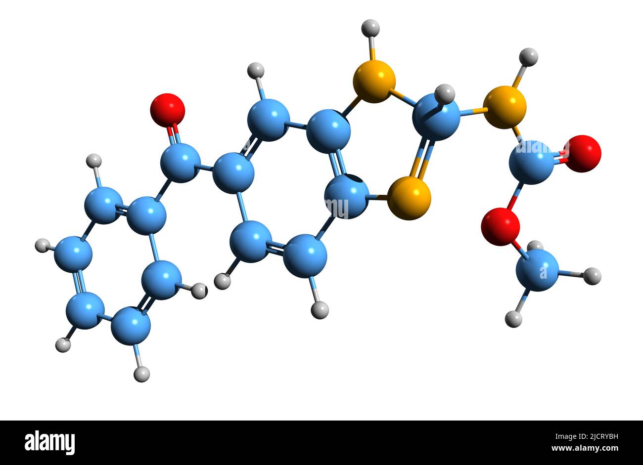 3D image of mebendazole skeletal formula - molecular chemical structure ...