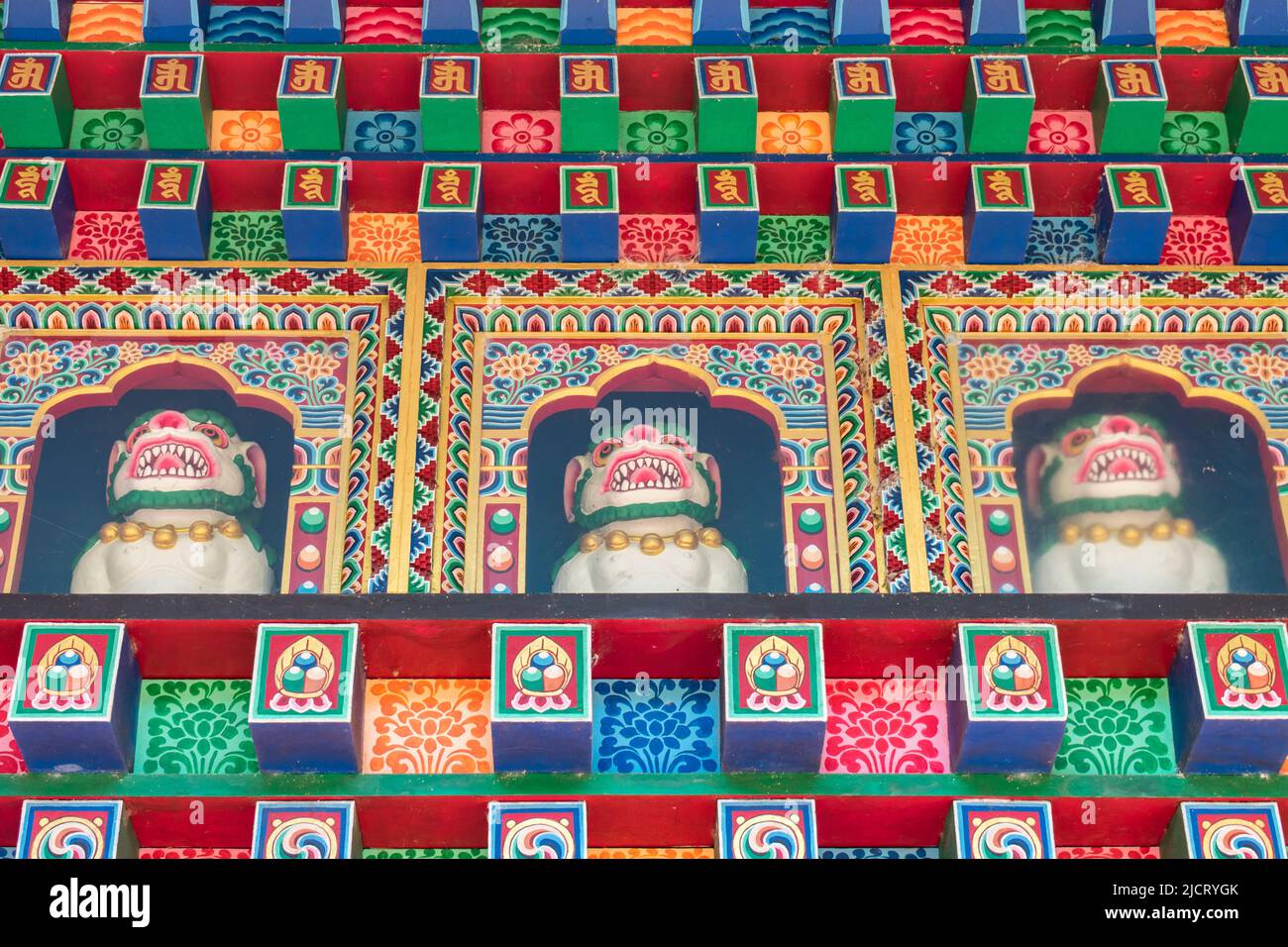 Traditional Tibetan Buddhism decorative patterns at the Khadro Ling ...
