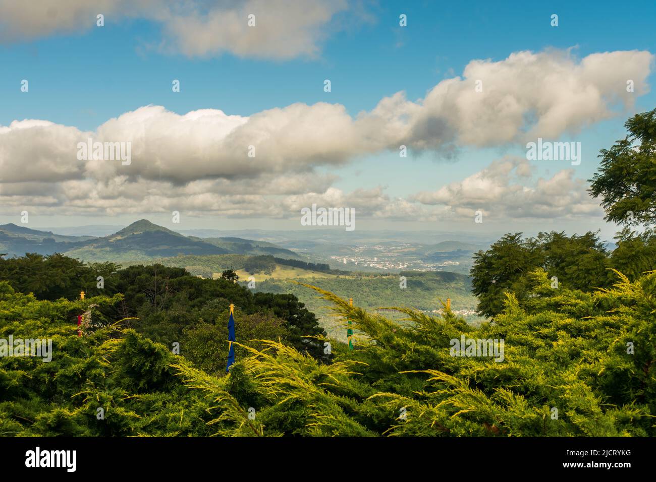 Landscape view from the Khadro Ling Buddhist Temple in Tres Coroas ...