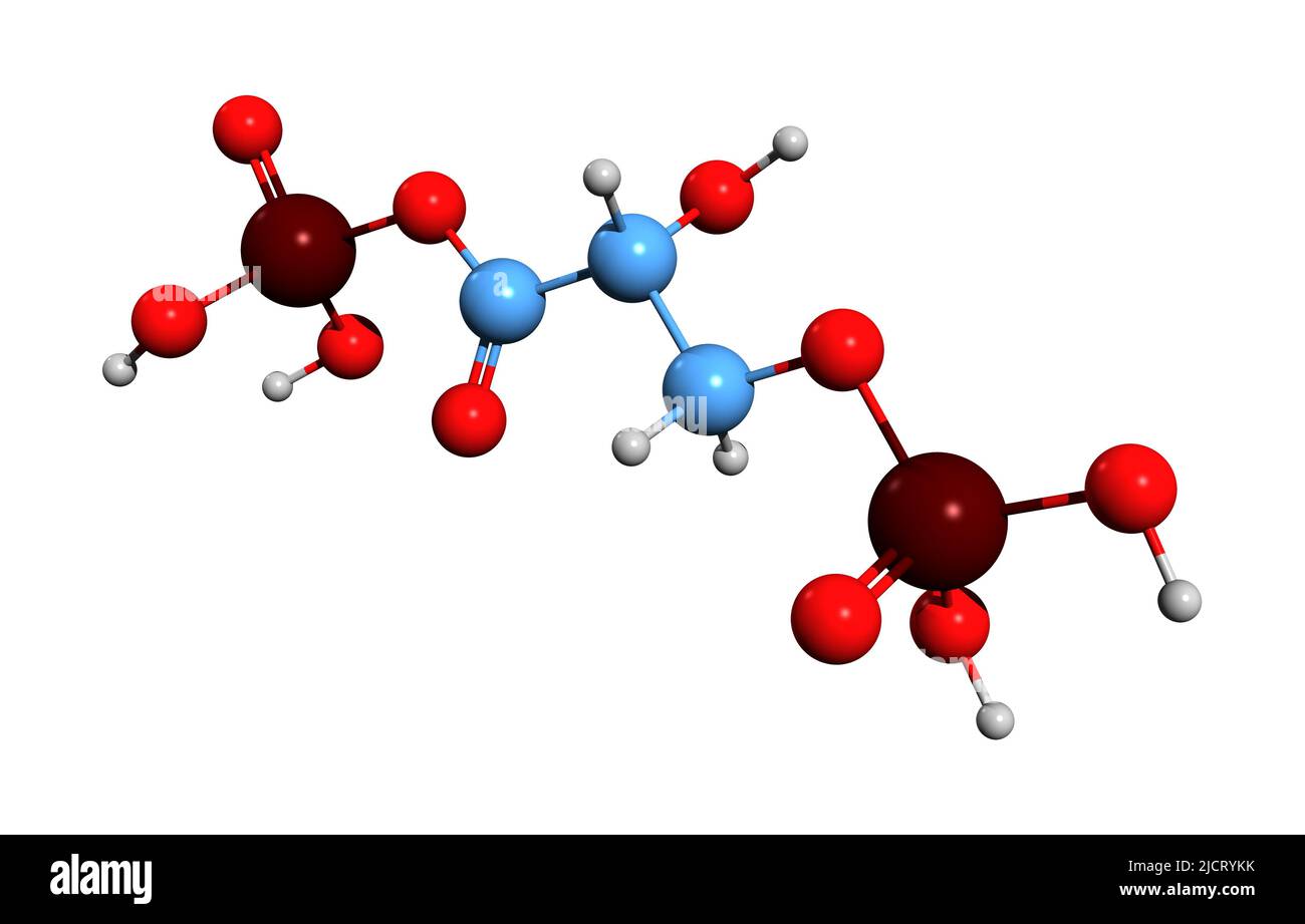3D image of 1,3-diphosphoglycerate skeletal formula - molecular ...