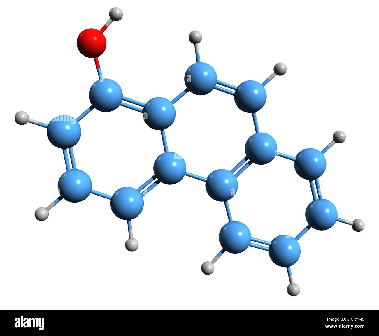 3D image of 1-Hydroxyphenanthrene skeletal formula - molecular chemical ...