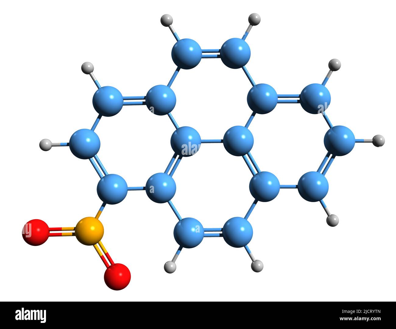 3D image of 1-Nitropyrene skeletal formula - molecular chemical ...