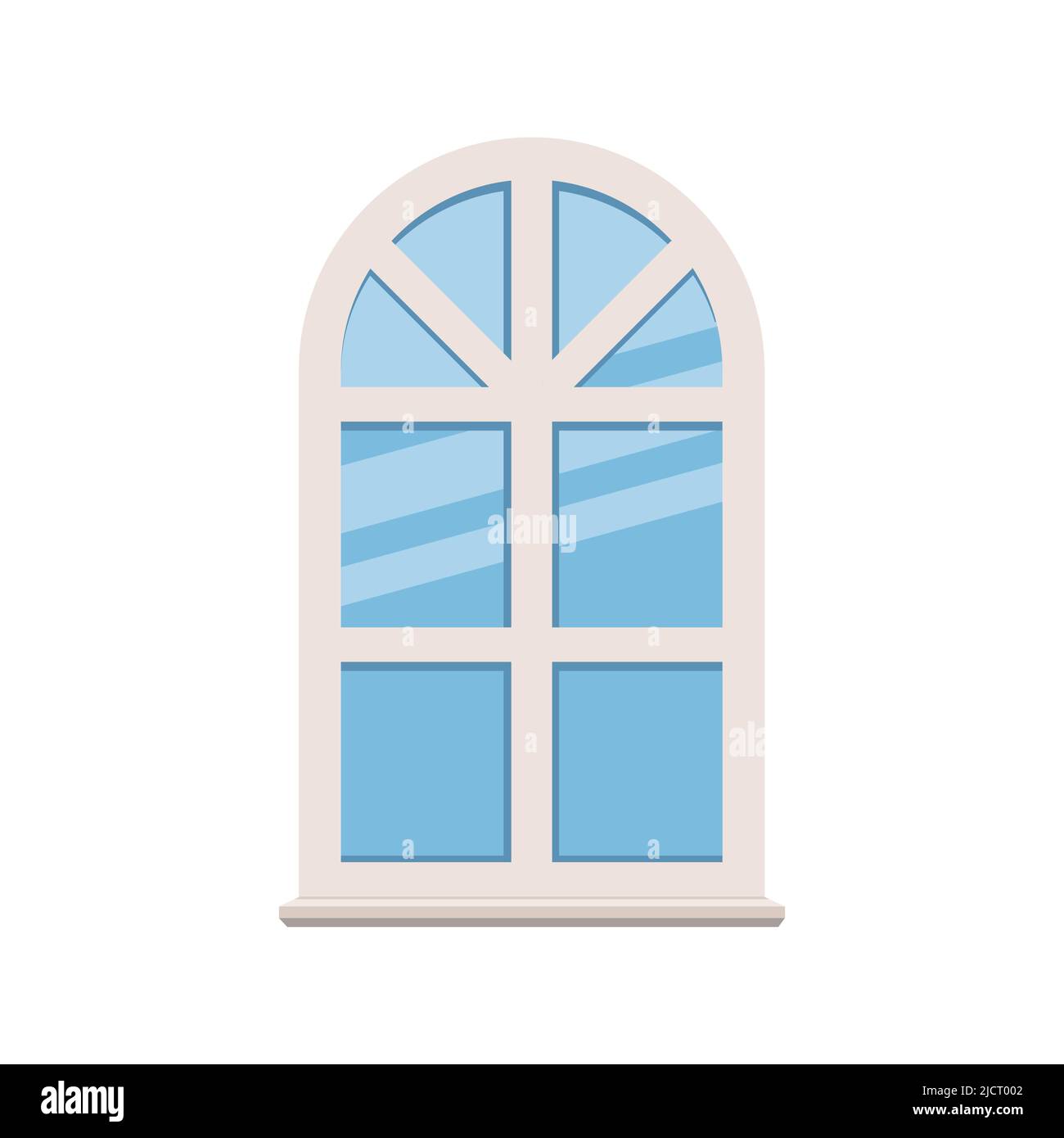 Windows in white frames. object round windows icon. Interior and ...