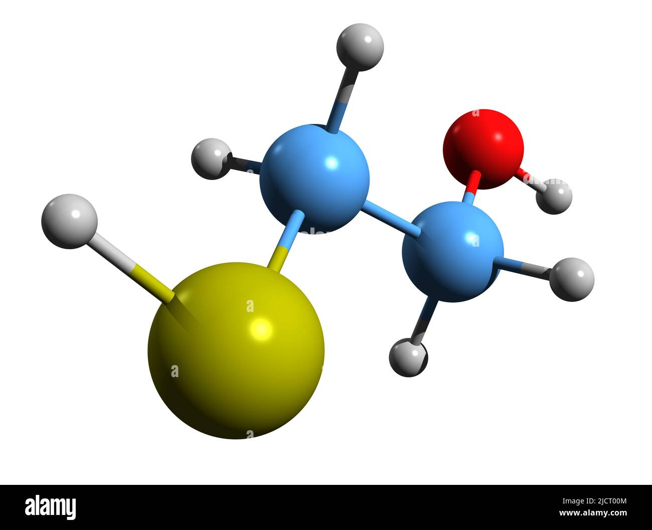 3D image of 2-mercaptoethanol skeletal formula - molecular chemical ...