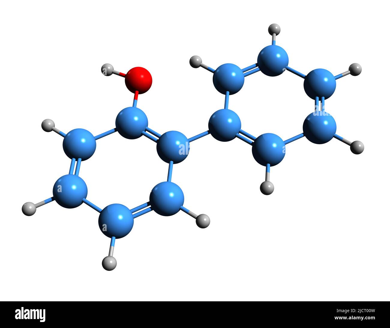 3D image of 2-Phenylphenol skeletal formula - molecular chemical ...