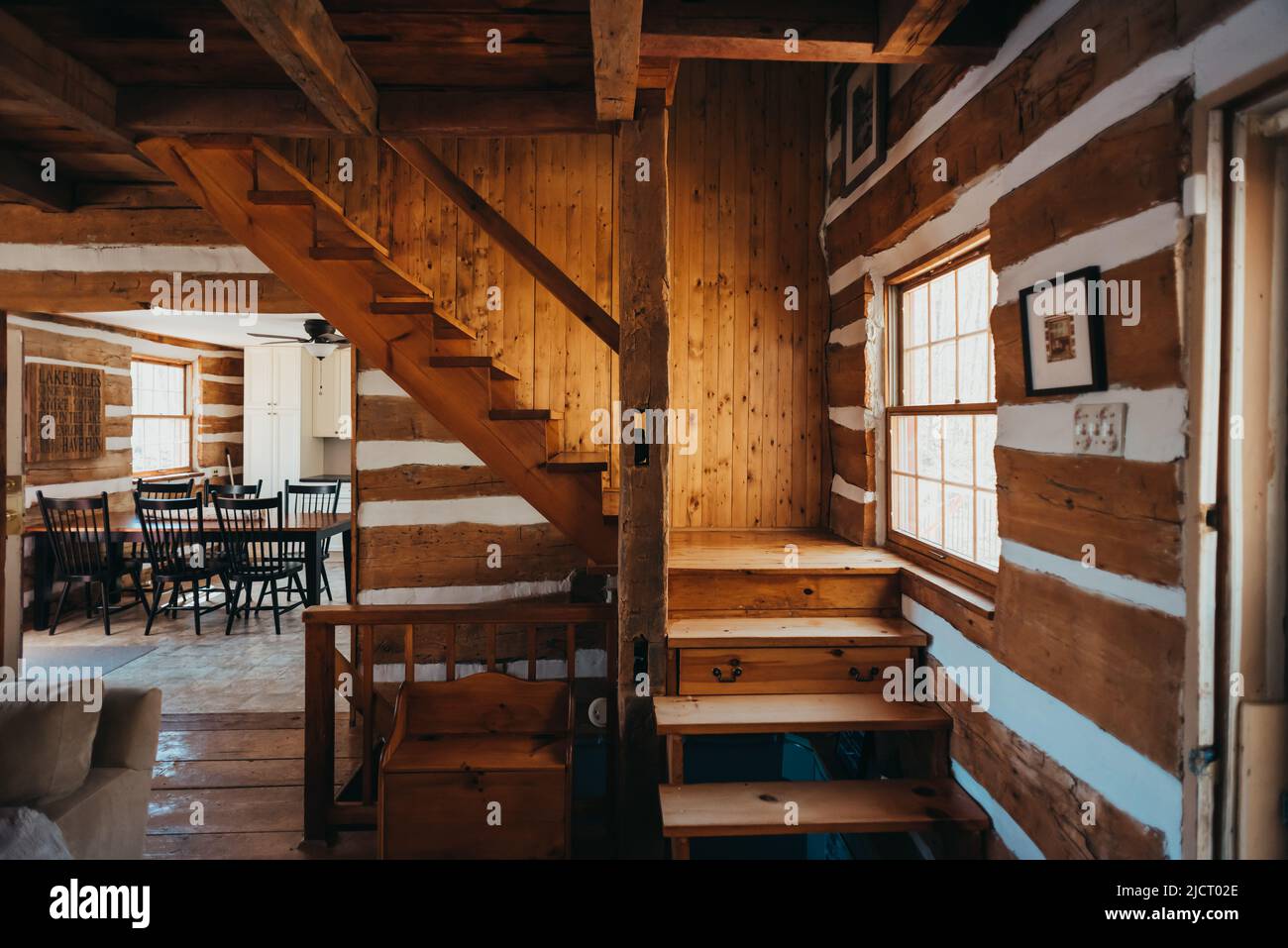Rustic Stairs Log Homes