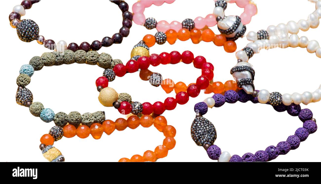 Handicraft and hobby. Weaving and embroidery with beads and beads Stock ...