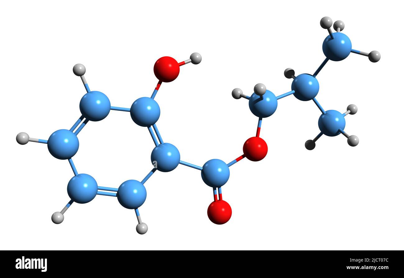 3D image of Isobutyl salicylate skeletal formula - molecular chemical ...