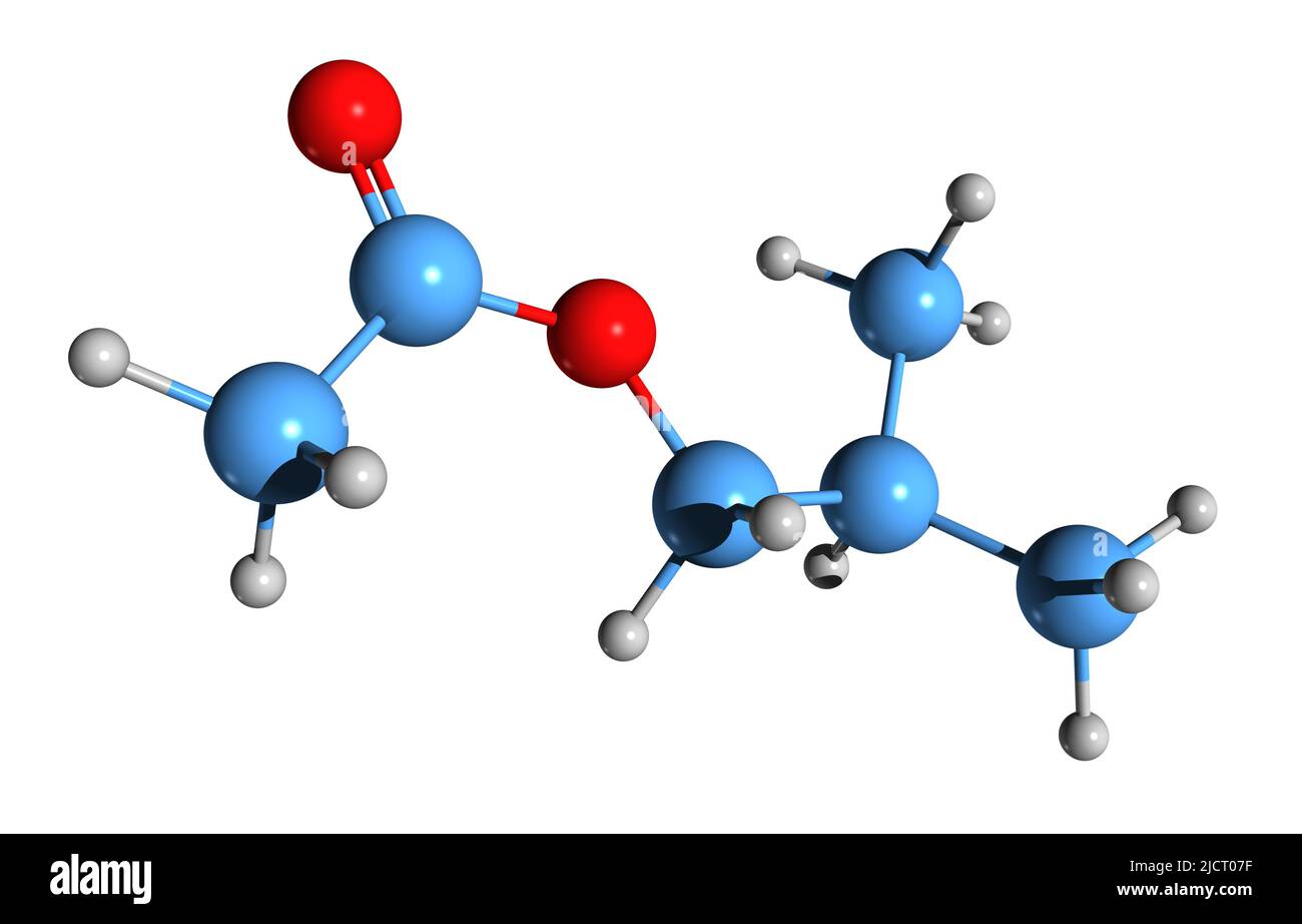 3D image of Isobutyl acetate skeletal formula - molecular chemical ...