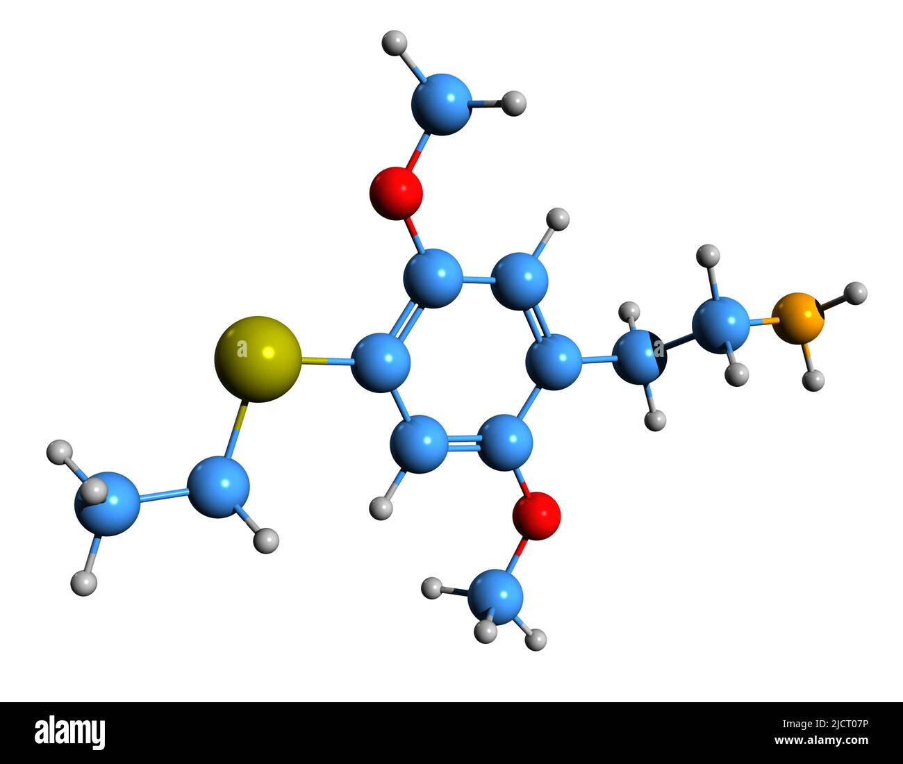 3D image of 2C-T-2 skeletal formula - molecular chemical structure of ...