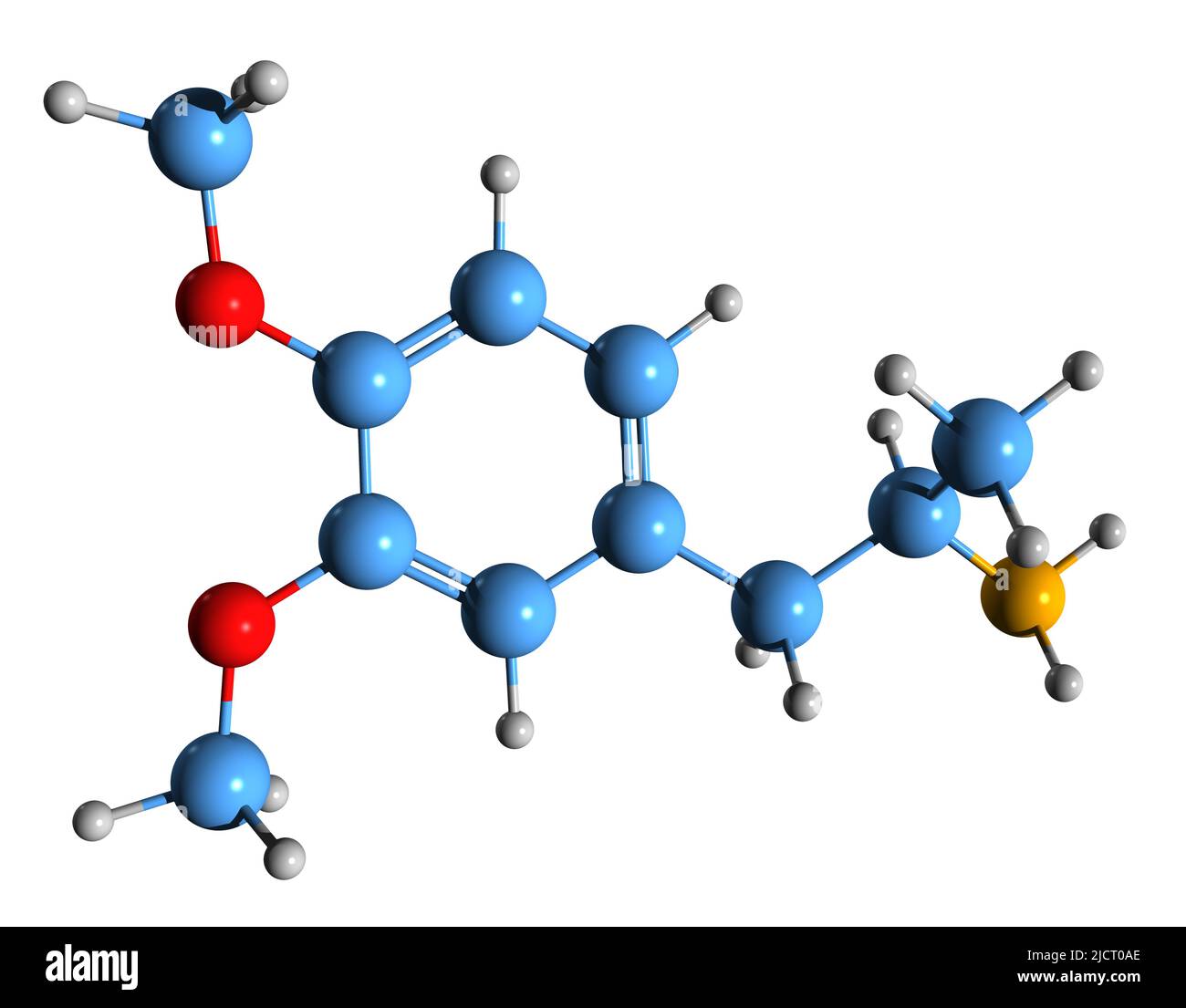 3D image of 3,4-DMA skeletal formula - molecular chemical structure of ...