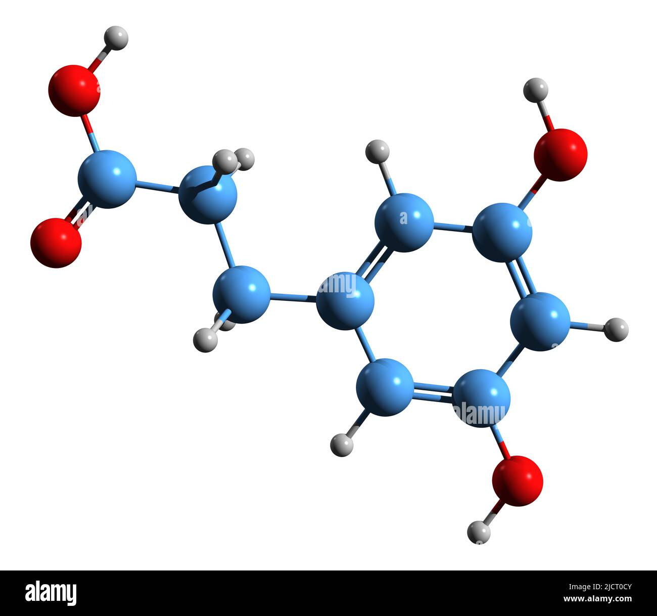 3D image of 3,5-Dihydroxyphenylpropionoic acid skeletal formula ...