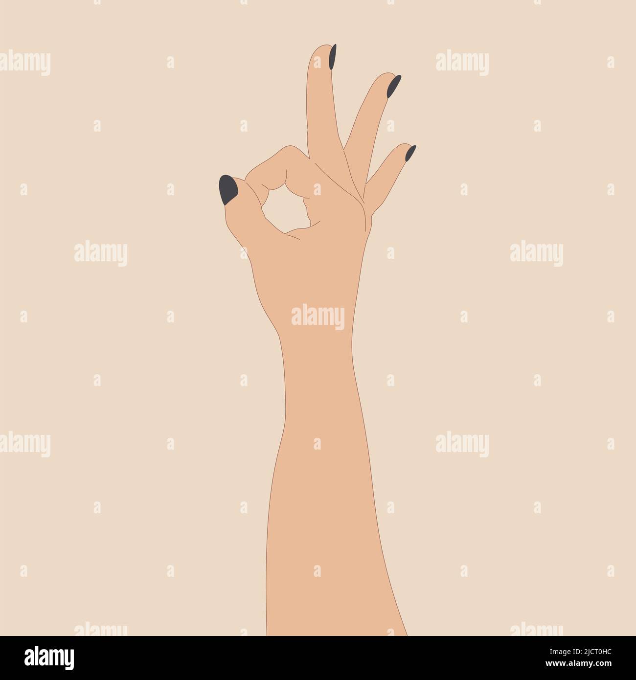 Italian hand gesture shows ok or zero sign. Close-up hand showing okay ...