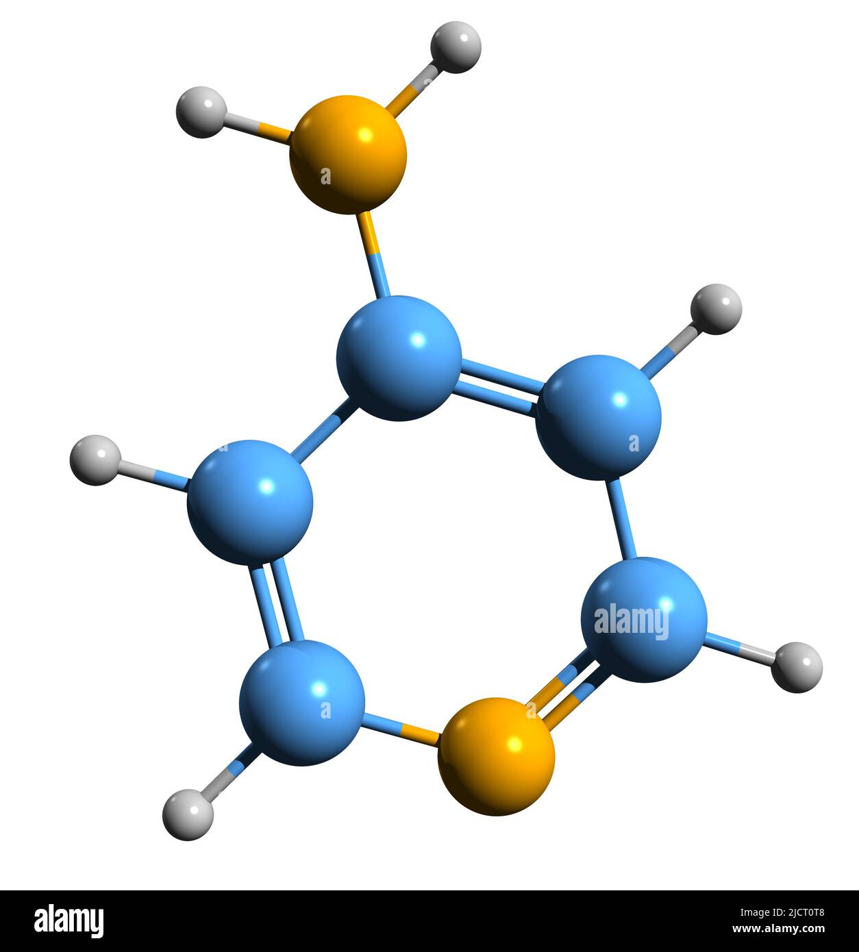 3D image of 4-Aminopyridine skeletal formula - molecular chemical ...