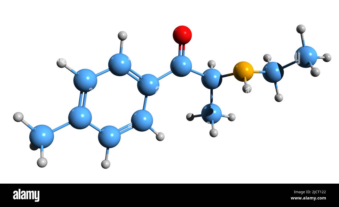 3D image of 4-Methylethcathinone skeletal formula - molecular chemical ...