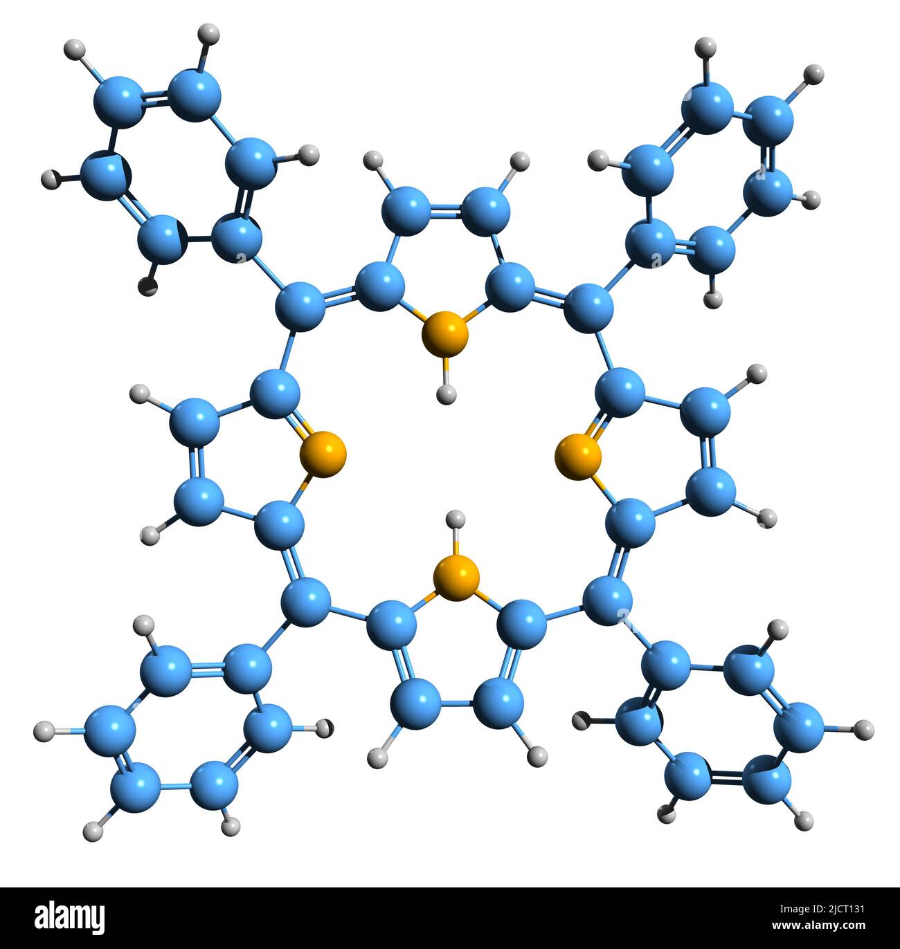 3d Image Of 5101520 Tetraphenylporphyrin Skeletal Formula Molecular Chemical Structure Of