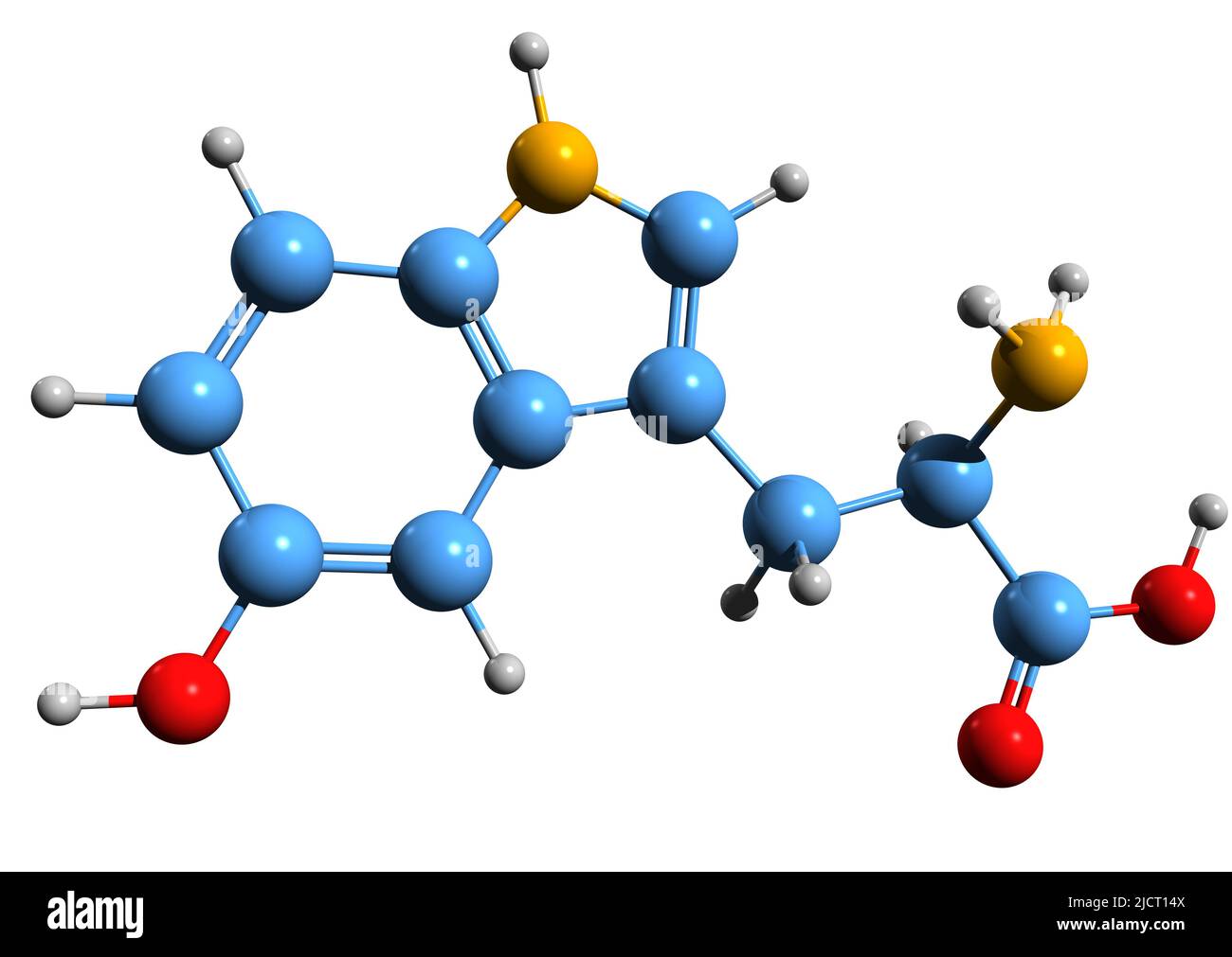 3D image of 5-Hydroxytryptophan skeletal formula - molecular chemical ...