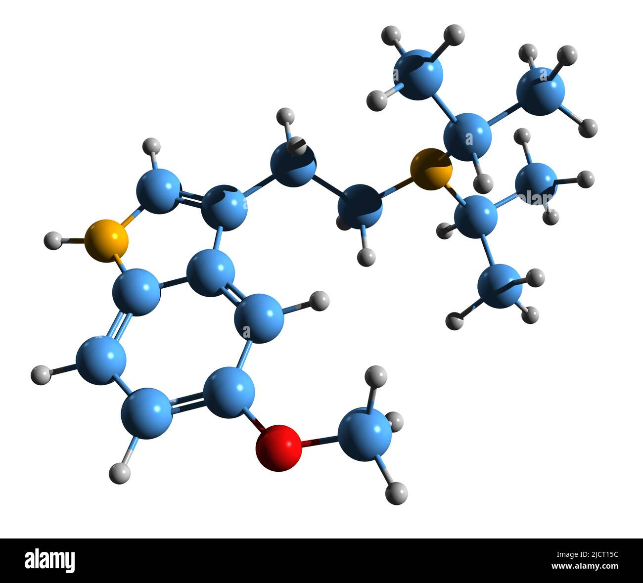 3D image of 5-MeO-DiPT skeletal formula - molecular chemical structure ...