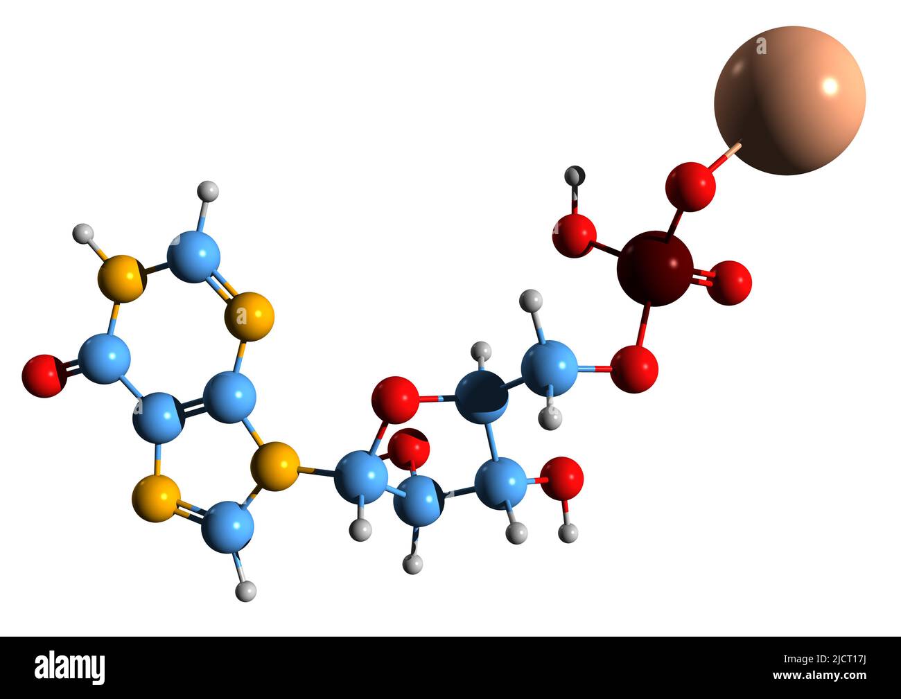 3D image of Potassium 5-inosinate skeletal formula - molecular chemical ...