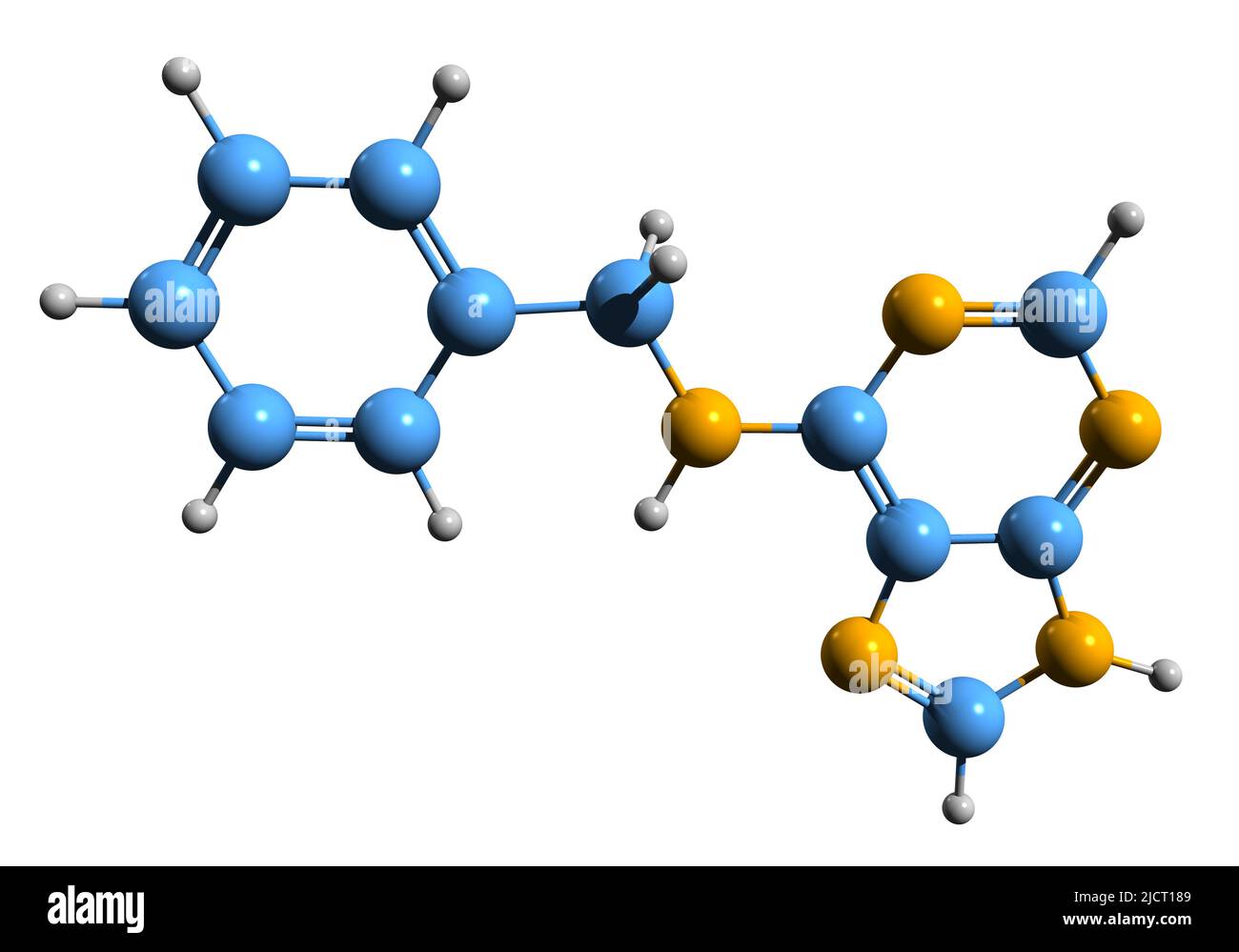3D image of cytokinin BAP skeletal formula - molecular chemical ...