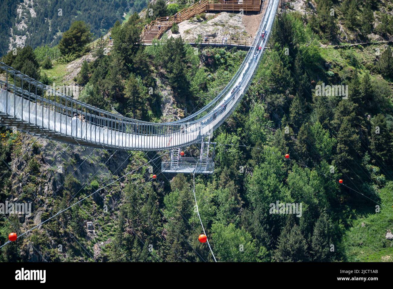 the longest Tibetan bridge in Europe, 600 meters long and 200 meters ...