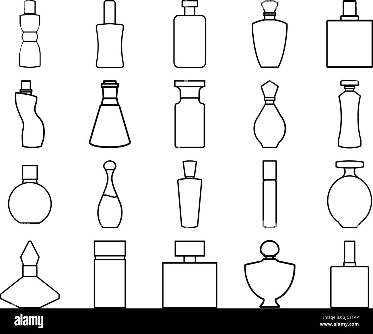 Perfume outline icon set of 20 thin modern and stylish icons. Different ...