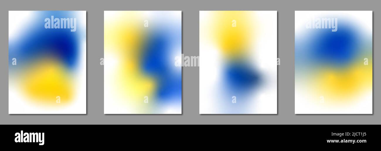 Set of Ukraine blurred backgrounds with national colors. Design for ...
