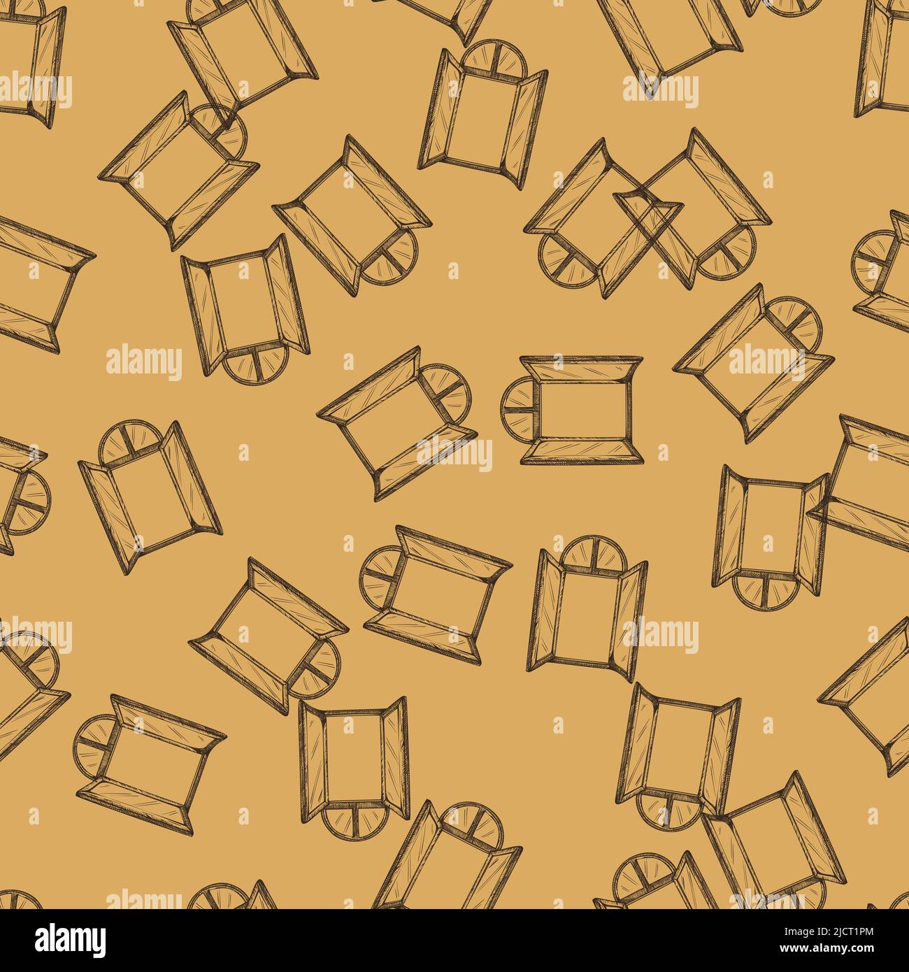 Seamless pattern of retro arch windows engraving. Vintage background ...