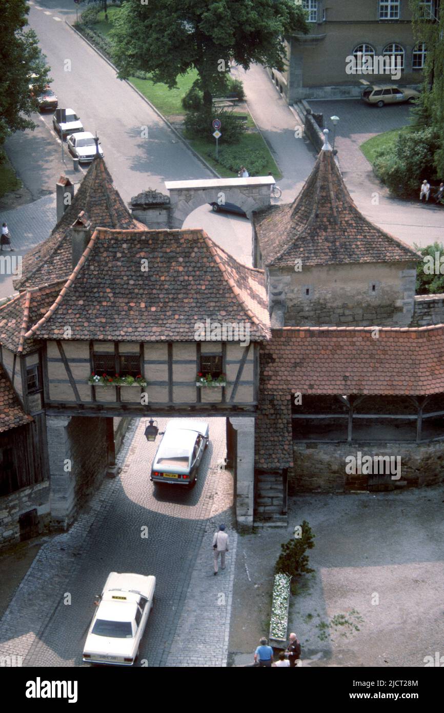 Roeder Gate bastion in 1982, Rothenburg ob der Tauber, Bavaria, Germany ...