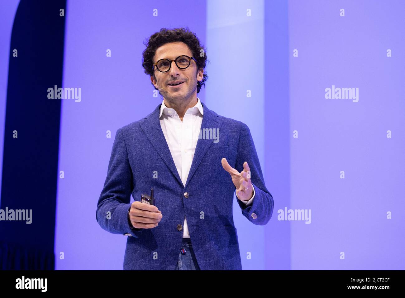 Paris, France, June 15, 2022. Mirakl Co-CEO Adrien Nussenbaum speaks ...