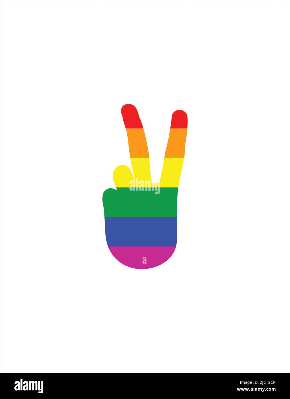 Rainbow peace sign hand gesture colored in LGBT flag Stock Vector Image ...