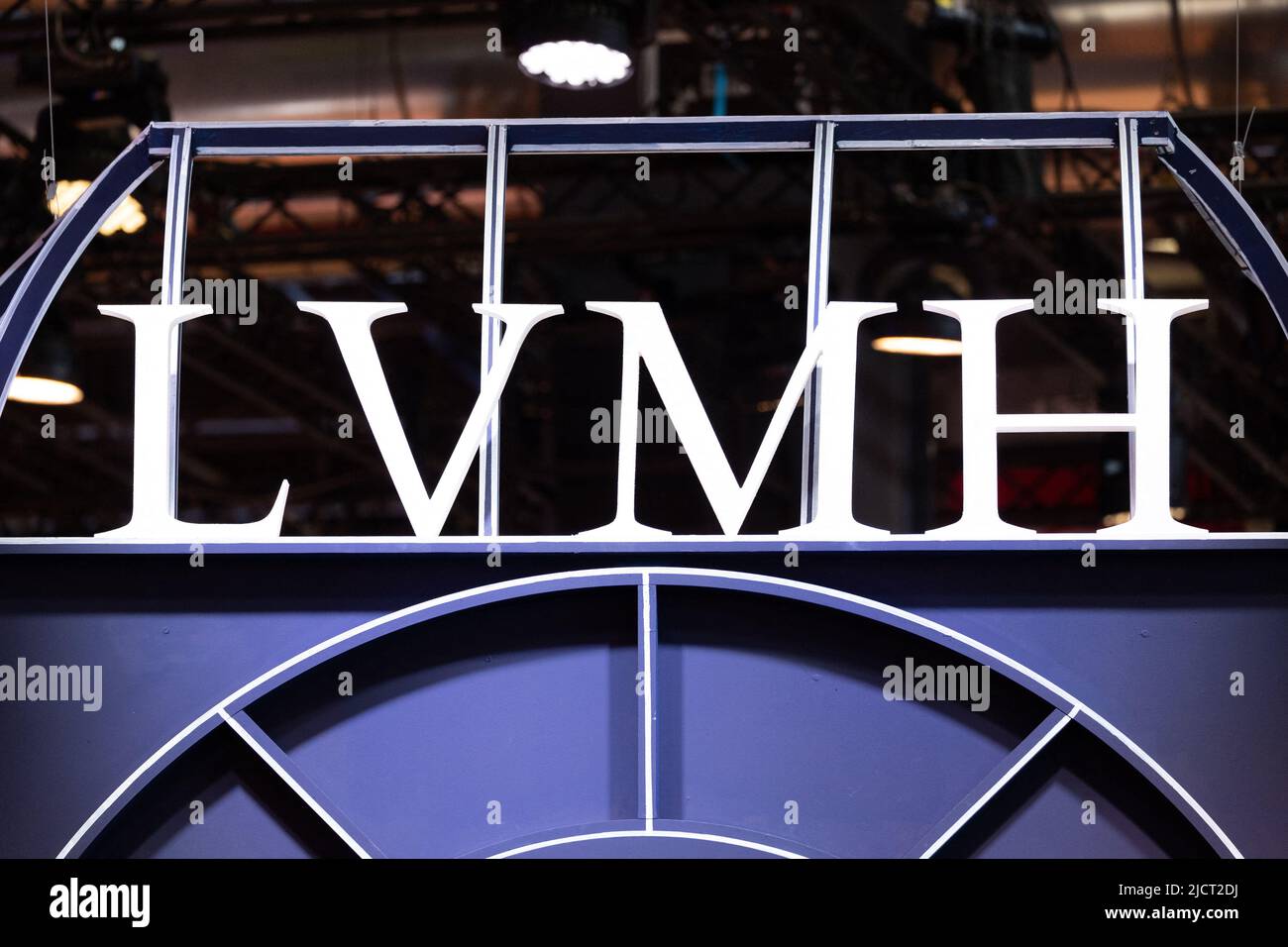 Paris, France, June 15, 2022. LVMH logo during the Viva Technology fair ...