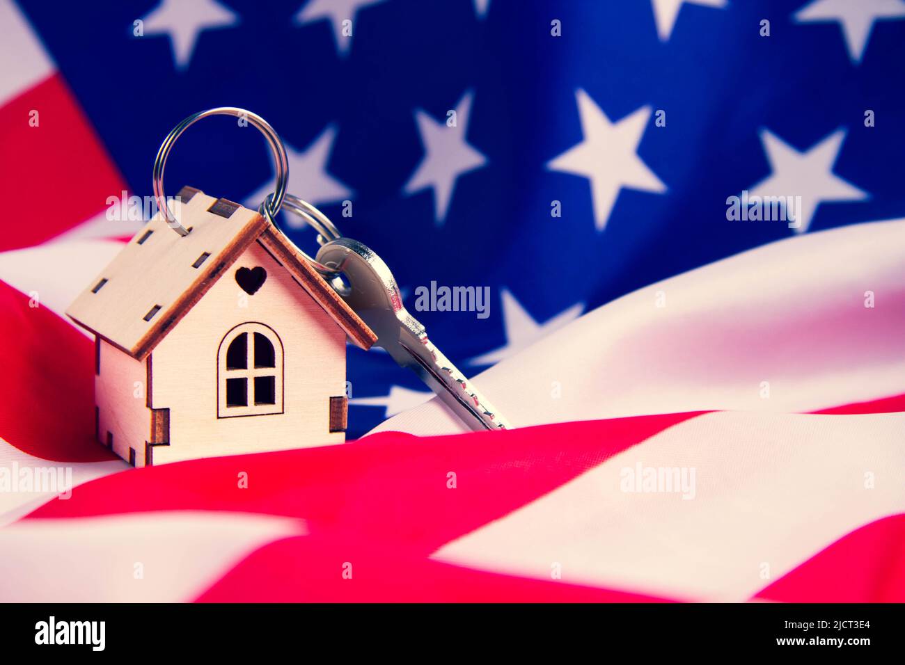 Buying real estate in the USA. American house keys. Moving to new york ...