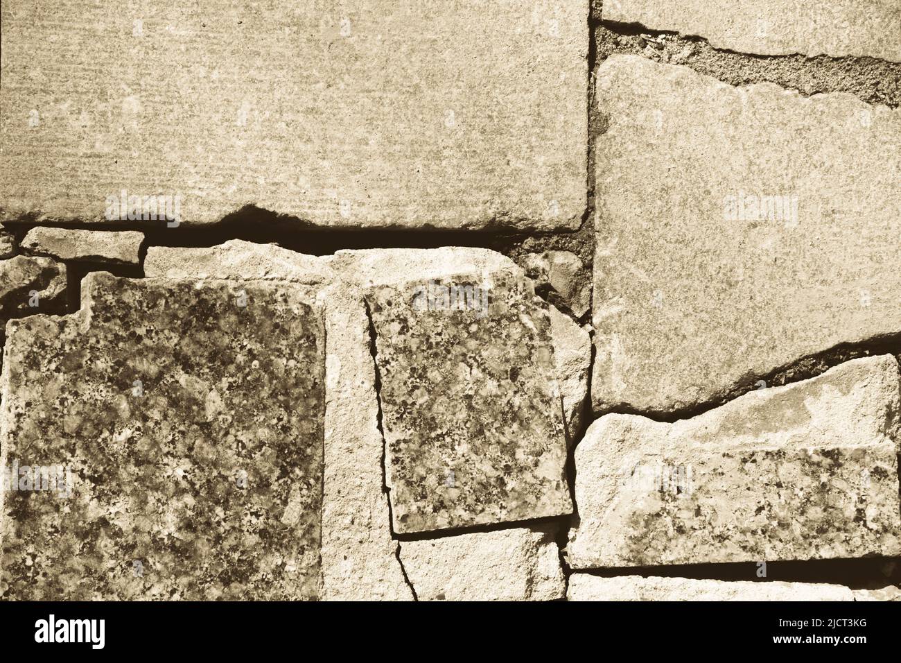 Texture of an old stone with a crack. Grunge brick texture Stock Photo ...