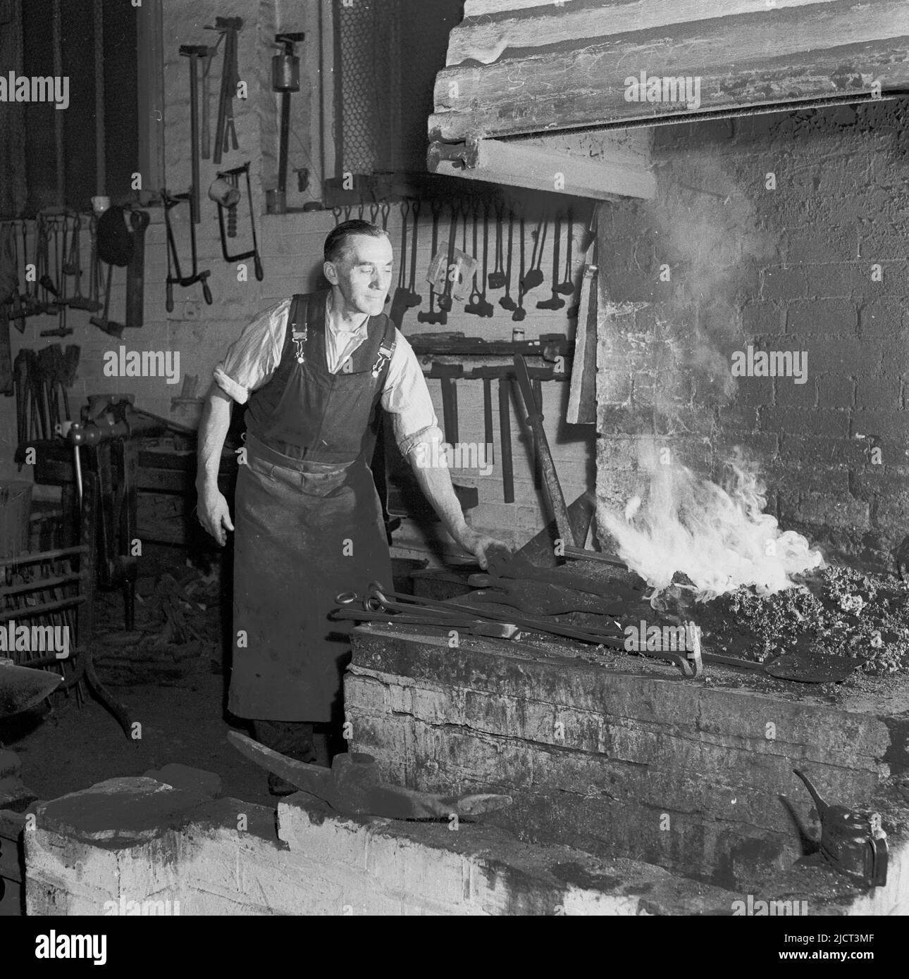 1950s, historical, forge, metal-working Stock Photo - Alamy