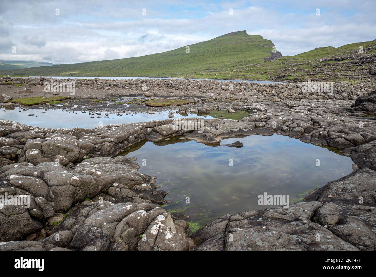 Leitisvatn (Sørvágsvatn) lake, Vagar Island, Faroe Islands Stock Photo ...
