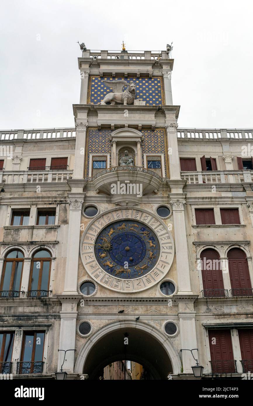 Venice, Italy - 06 09 2022: The Clocktower with the archway into the ...