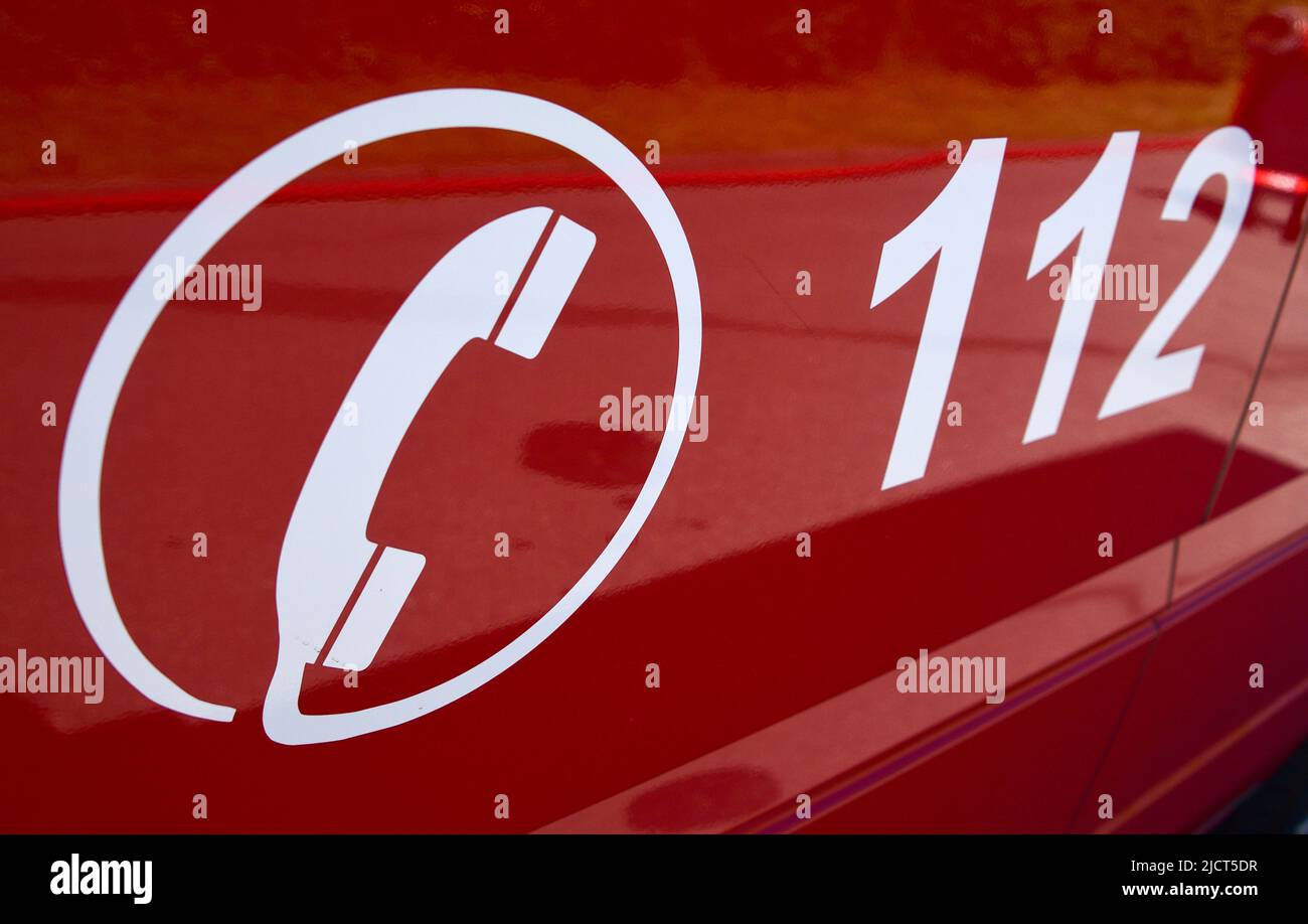 03 June 2022, Schleswig-Holstein, Lütjensee: A fire department ...