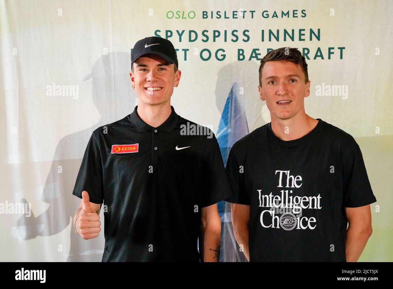 Oslo 20220615.Jakob Ingebrigtsen (Left) from Norway and Jake Wightman ...