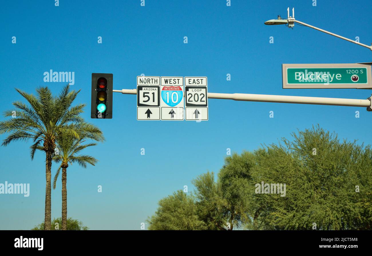 USA, PHENIX, ARIZONA- NOVEMBER 17, 2019: Traffic Lights, Traffic Signs ...