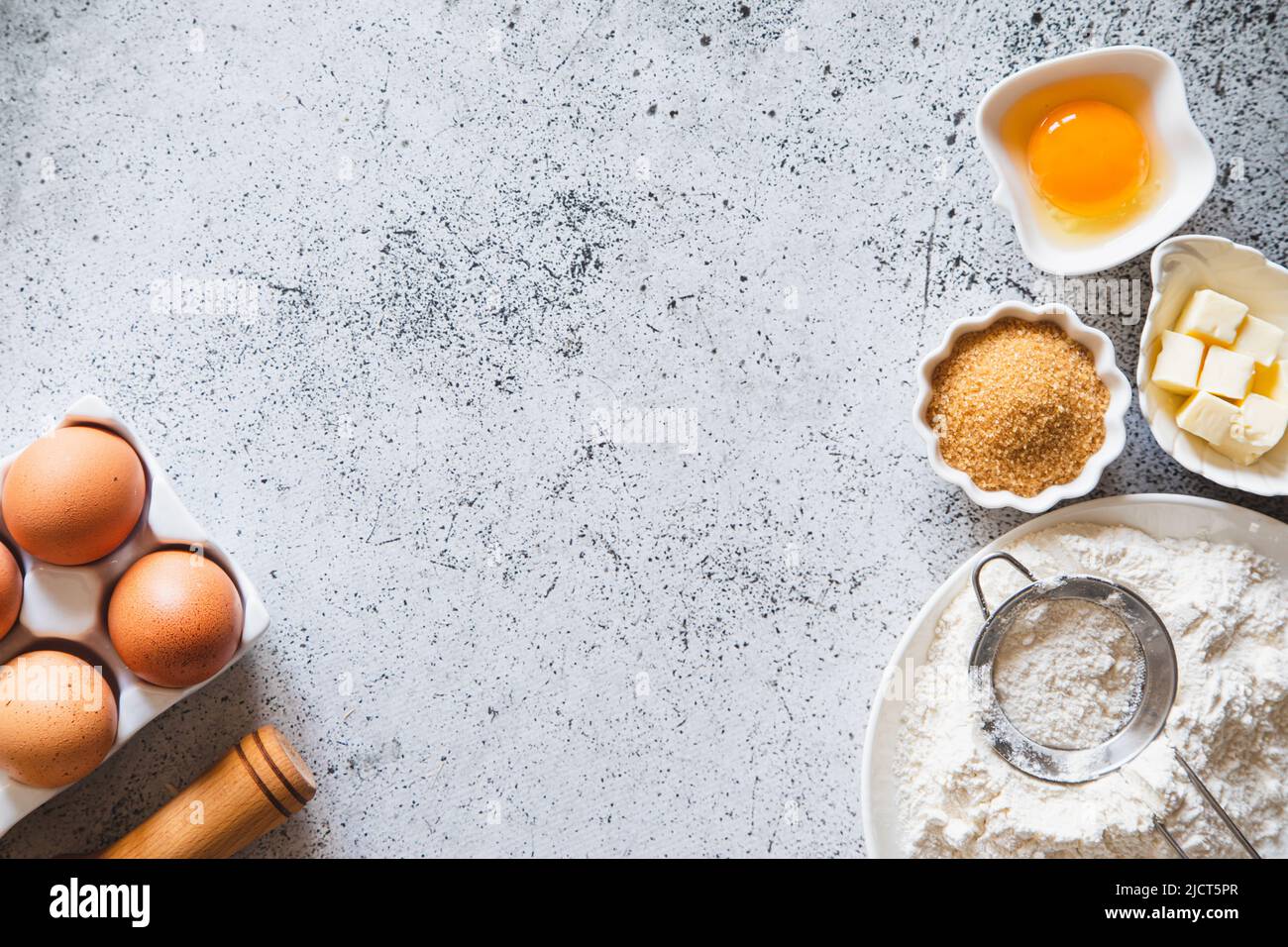 Baking or cooking background frame. Ingredients, kitchen items for ...