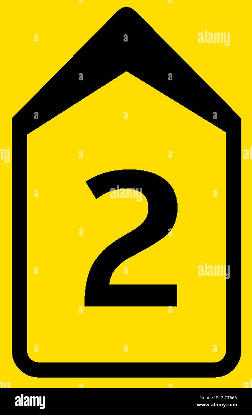 Yellow sign in arrow shape used in the Netherlands for deviation Stock ...