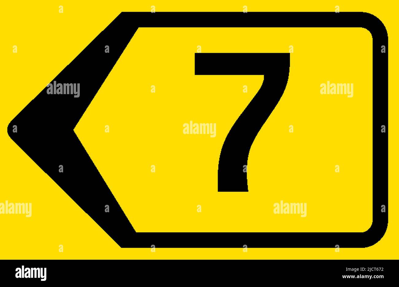 Yellow sign in arrow shape used in the Netherlands for deviation Stock ...