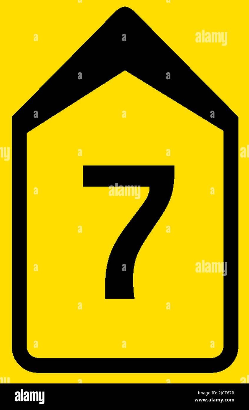 Yellow sign in arrow shape used in the Netherlands for deviation Stock ...