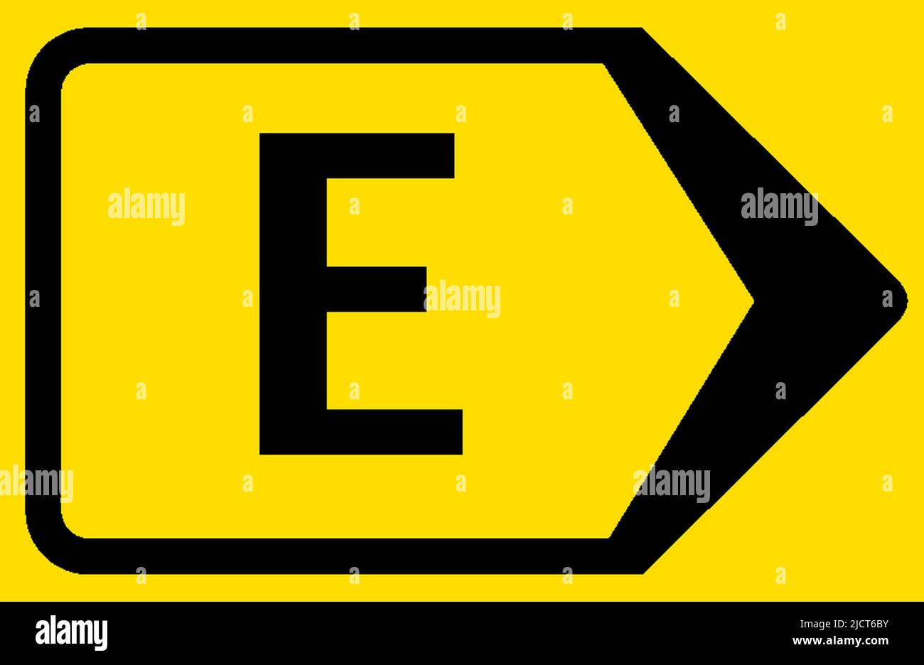 Yellow sign in arrow shape used in the Netherlands for deviation Stock ...