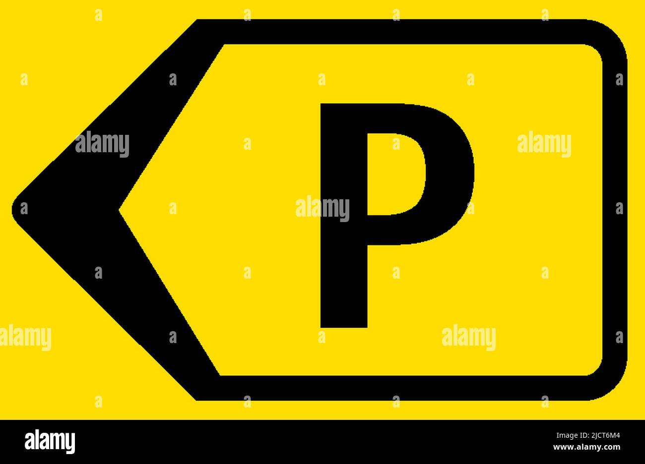 Yellow sign in arrow shape used in the Netherlands for deviation Stock ...