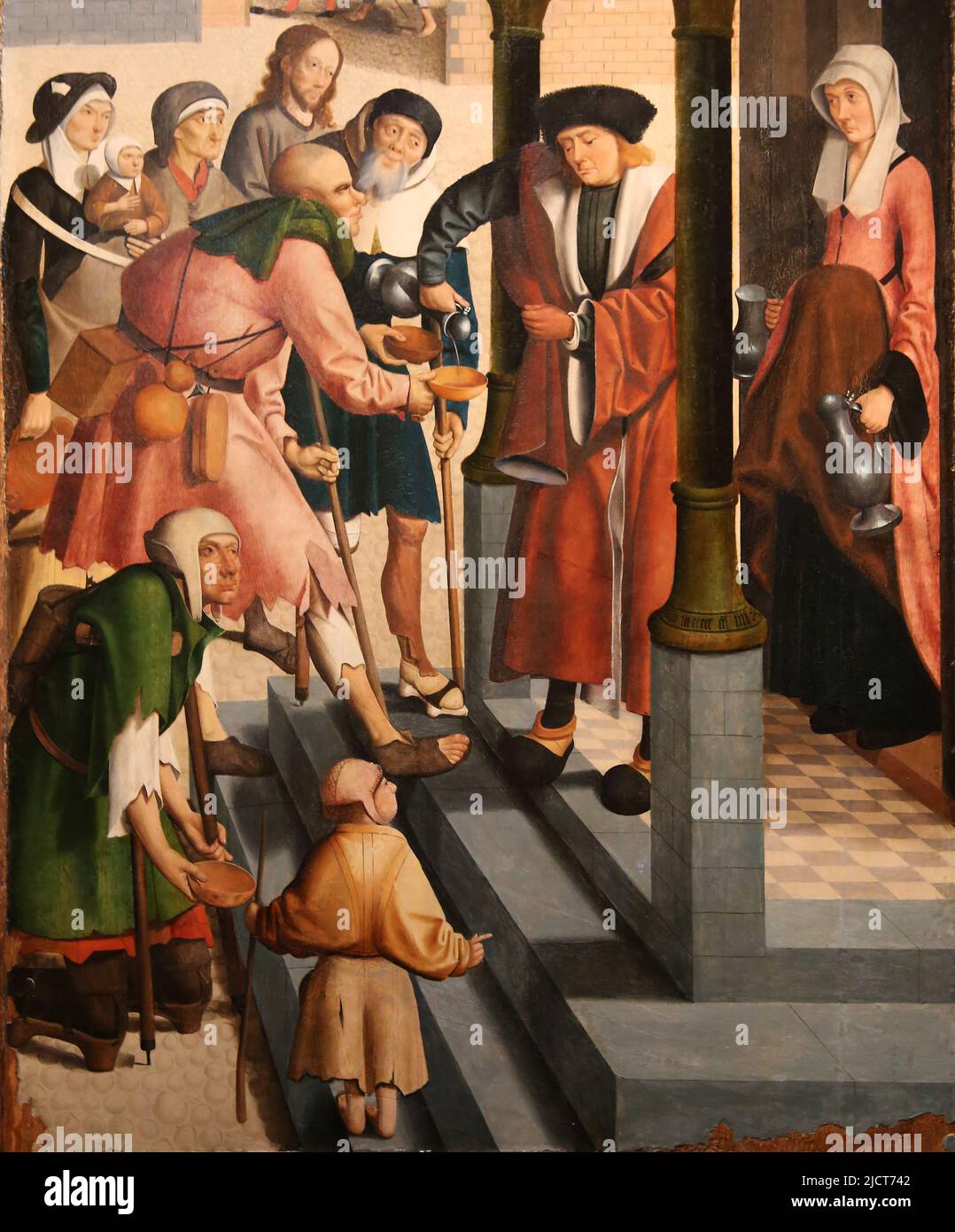 The Seven Works of Mercy. Master of Alkmaa, 1504. Oil on panel. Detail ...