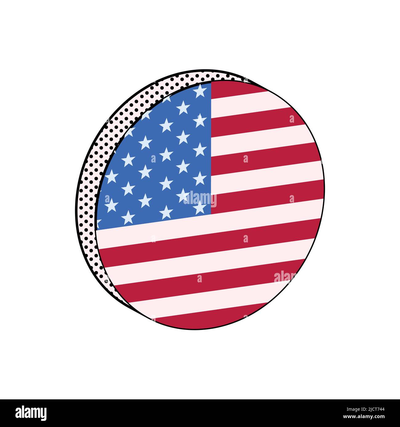 Flag of America isometric vector illustration on white background ...