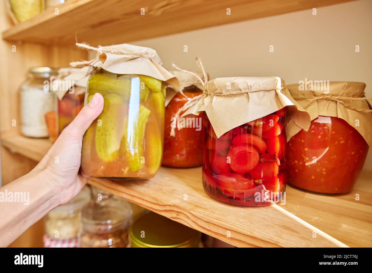 Storage of food in the kitchen in pantry Stock Photo - Alamy