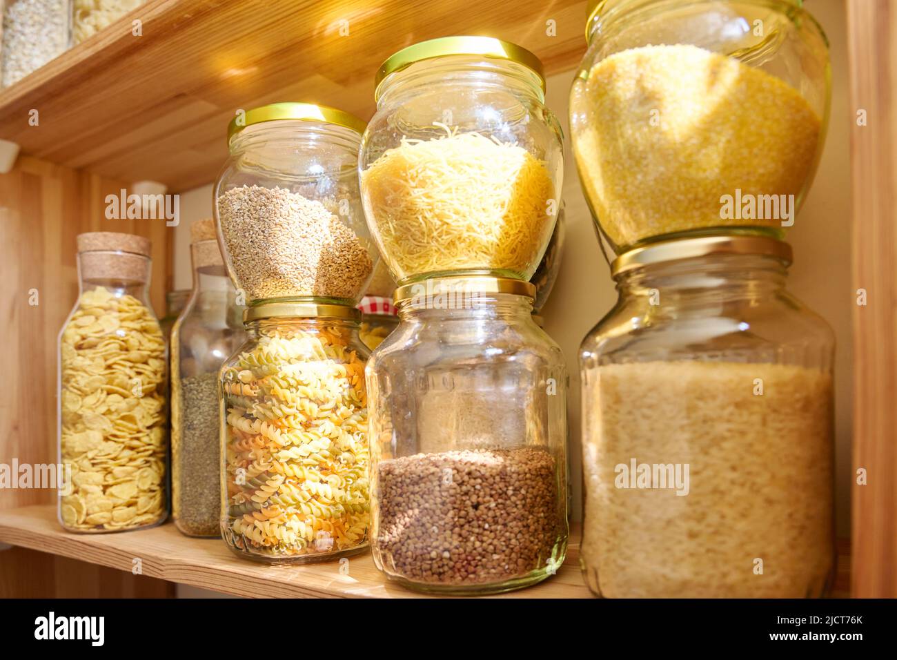 Storage of food in the kitchen in pantry Stock Photo - Alamy
